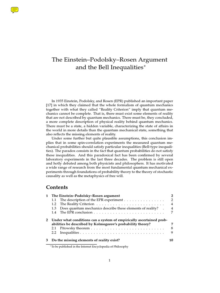 The Einstein-Podolsky-Rosen Argument and The Bell Inequalities-E. Szabó ...