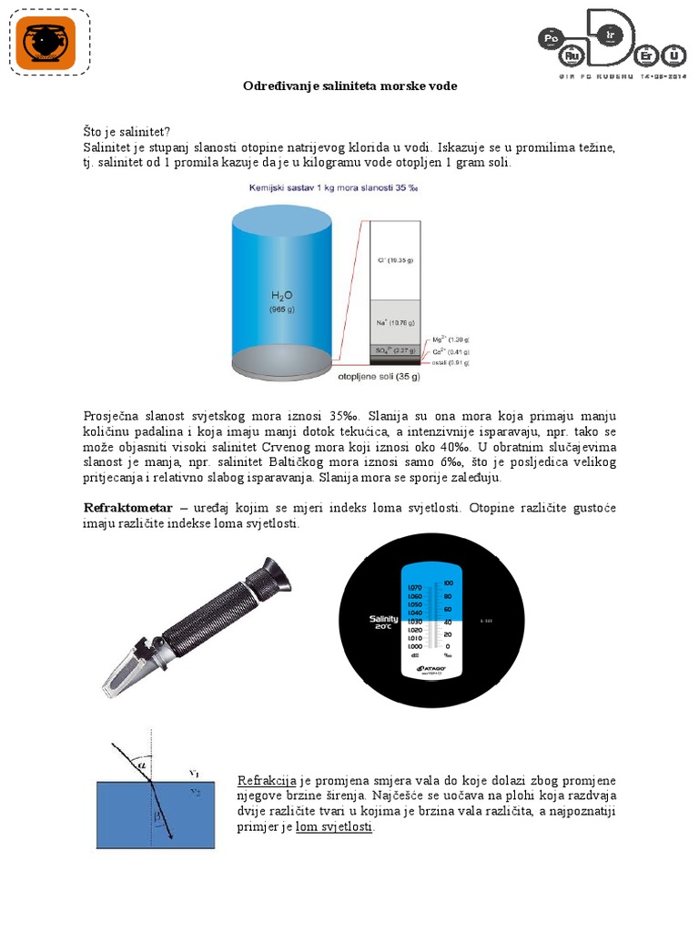 Odredjivanje Saliniteta Morske Vode | PDF