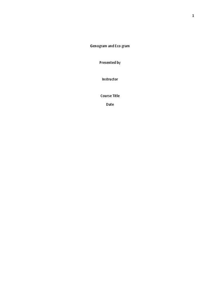 Genogram and Eco Gram | PDF | Living Arrangements | Mental Health