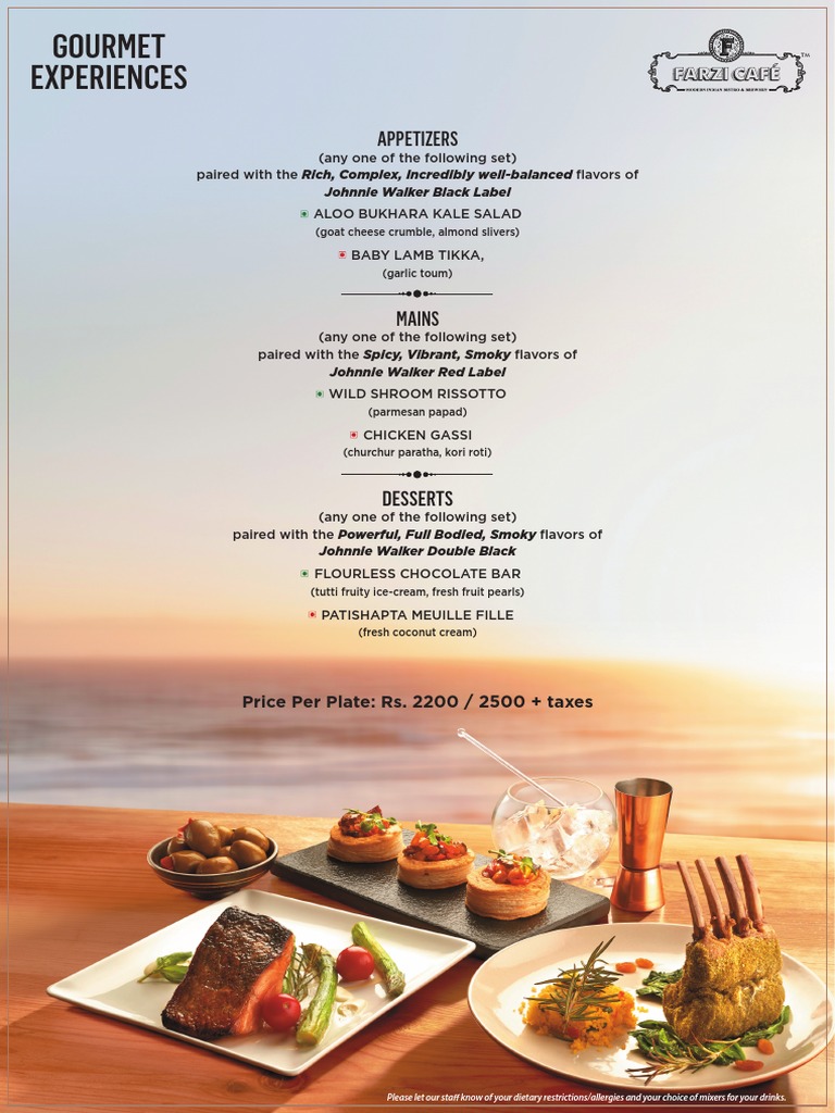 (TRI01344) JW Menu For Farzi Cafe (Mumbai) - A4 | PDF