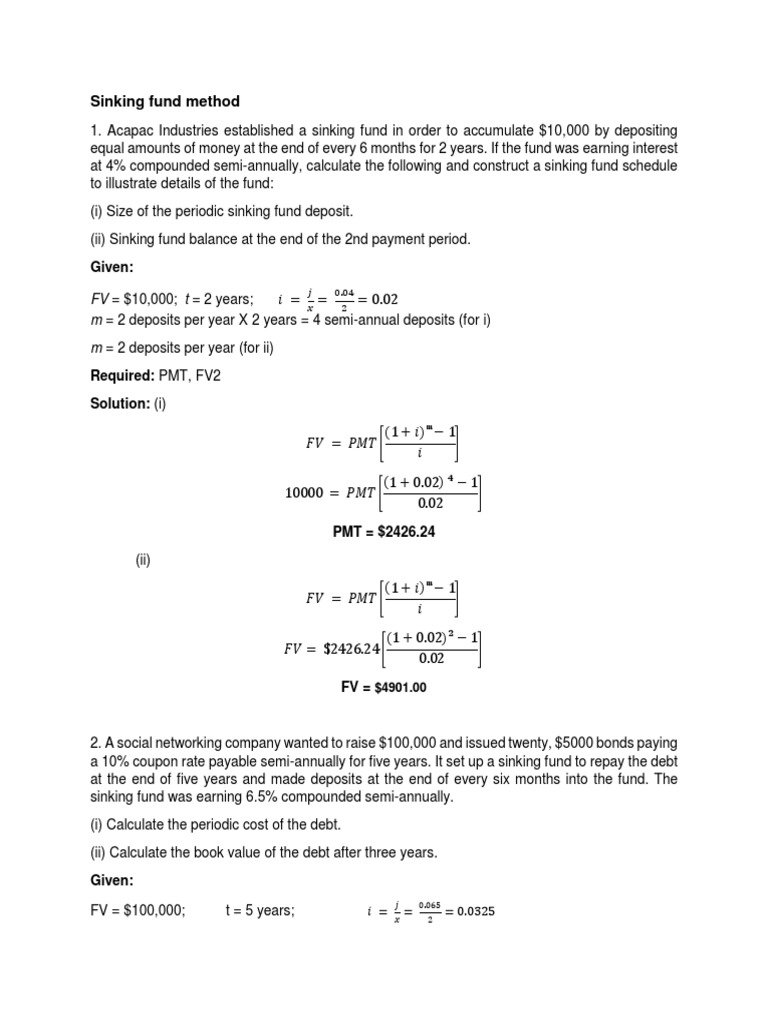 Sinking Fund Method | Sinking Fund | Interest