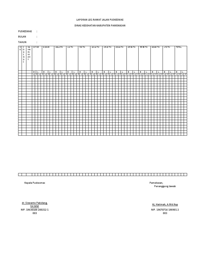 Laporan Lb1 Rawat Jalan Puskesmas | PDF