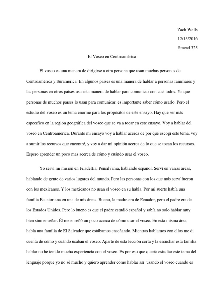 El Voseo | PDF | Centroamérica | Costa Rica