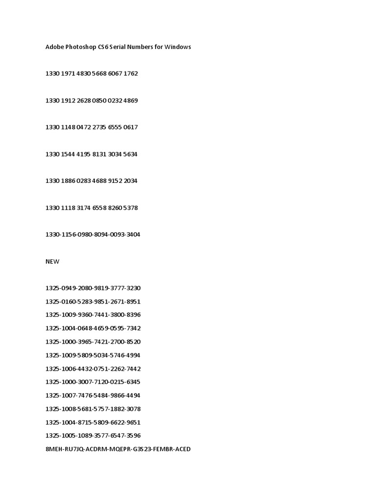 Serial Number Photoshop Cs6 64 Bit: Cách Lấy Số Serial Không Cần Marks