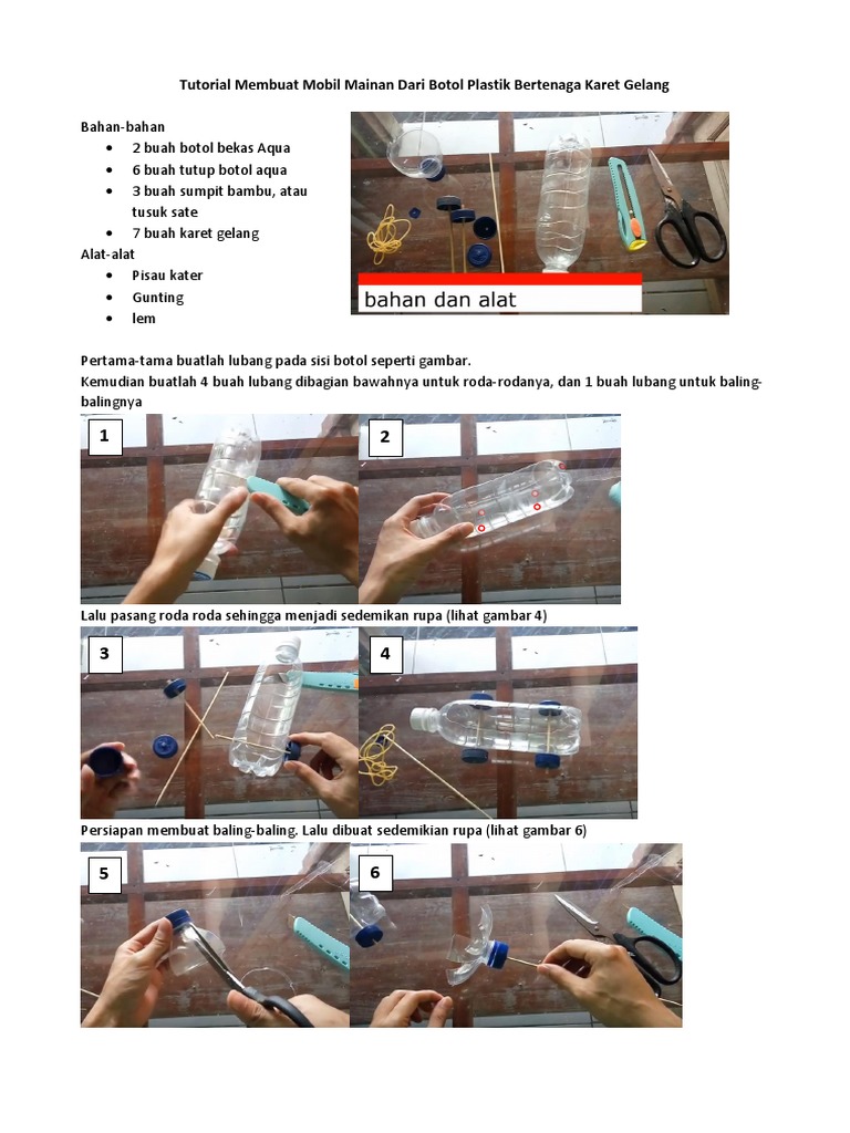 Mobil Mainan Dari Botol Plastik Bertenaga Karet Gelang | PDF