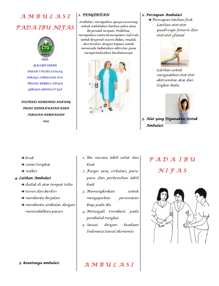 Leaflet Ambulasi Pada Ibu Nifas | PDF
