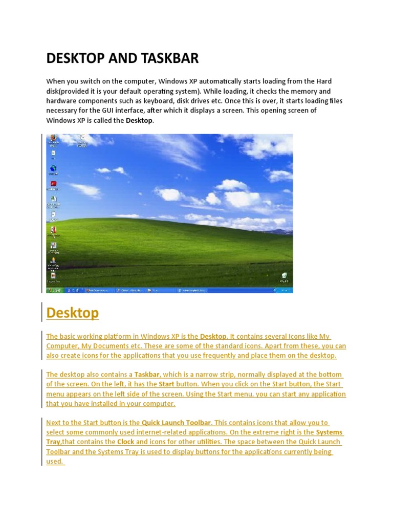 Desktop and Taskbar | PDF | Ibm Pc Compatibles | Window (Computing)