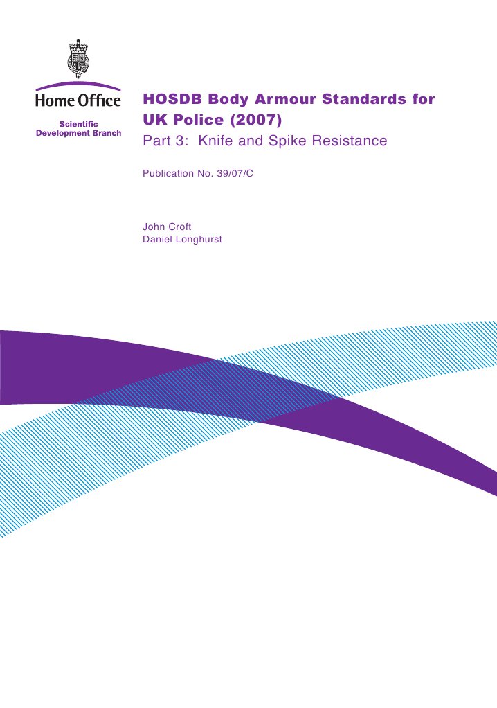 39-07-C - HOSDB Body Armour12835 | PDF | Calibration | Knife