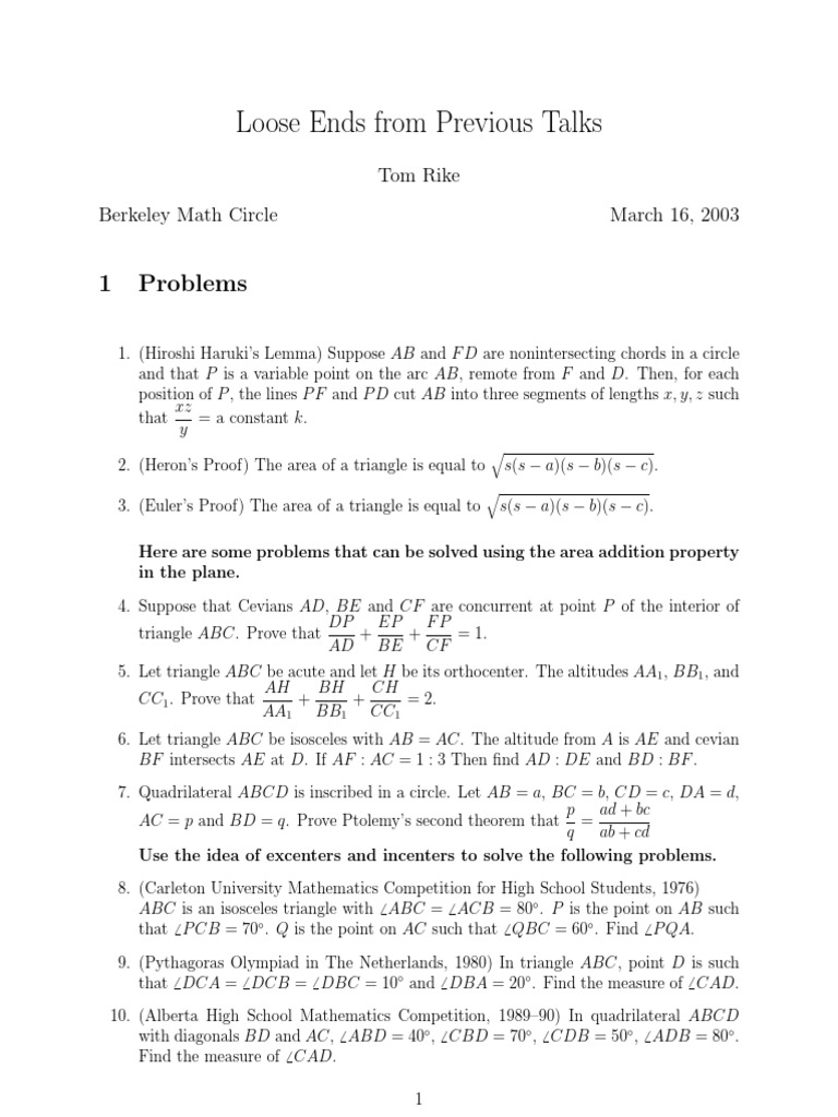 Geometry Exercises | PDF | Triangle | Euclidean Plane Geometry