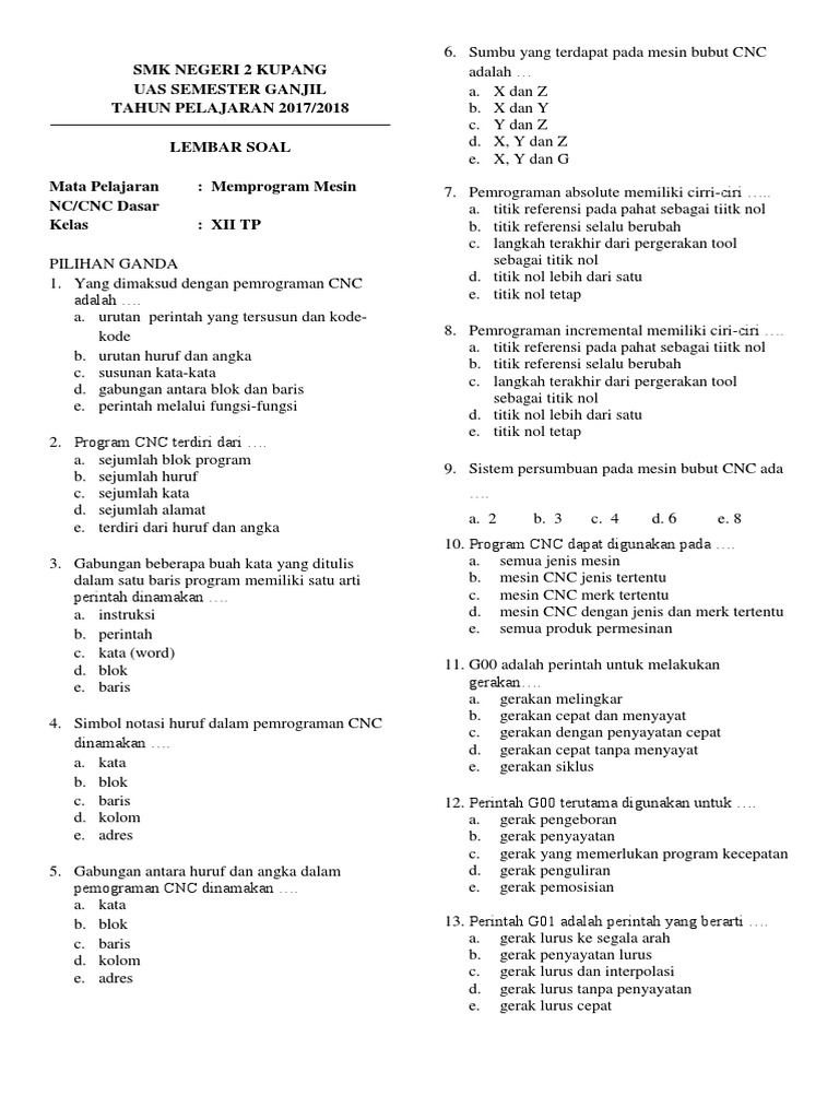 Memprogram Mesin CNC | PDF