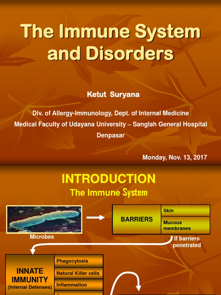 Lecture 1 Introduction Immune System And Disorders Pdf Immune
