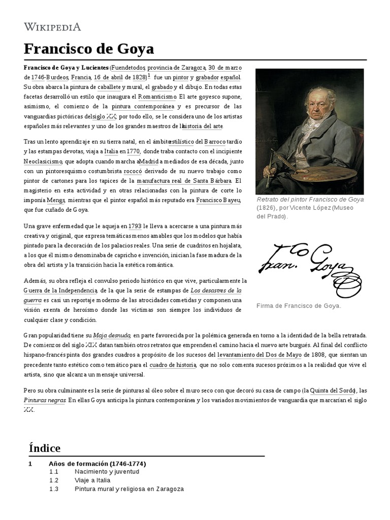 Francisco de Goya | PDF | Francisco Goya | Pinturas