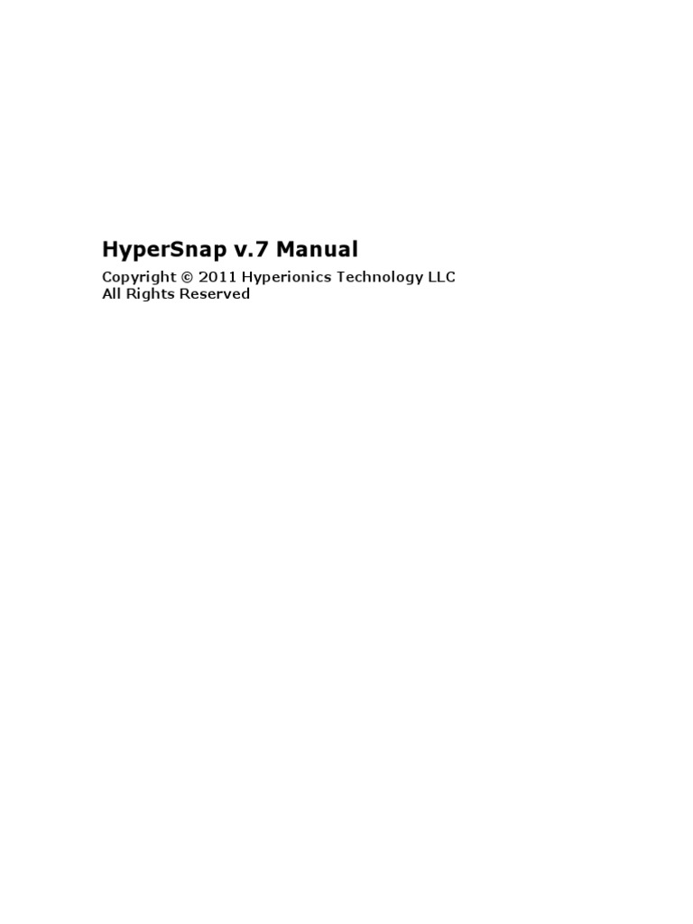 Hyper Snap 7 Manual | PDF | File Transfer Protocol | Display Resolution