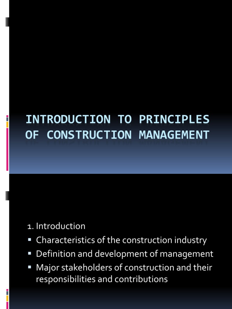 Introduction To Principles of Construction Management | PDF | Supply ...