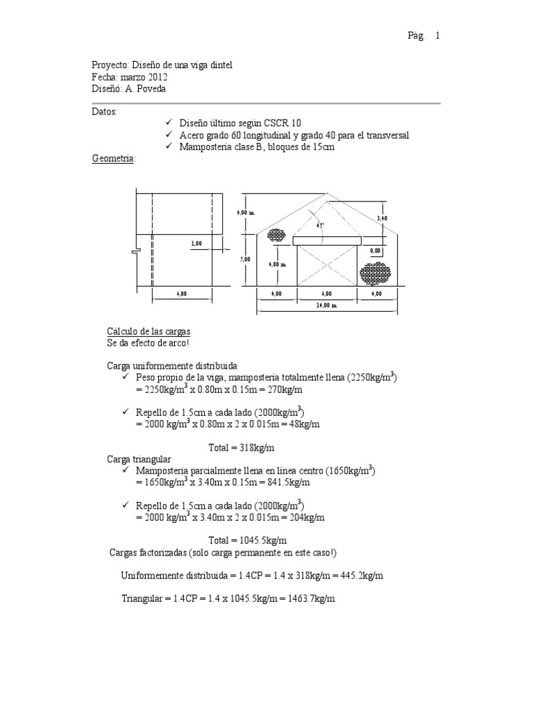 Diseño de Viga Dintel de 3 Metros | PDF | Science | Tecnología (general)