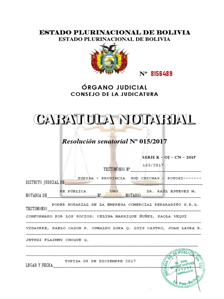 Caratula Notarial | PDF