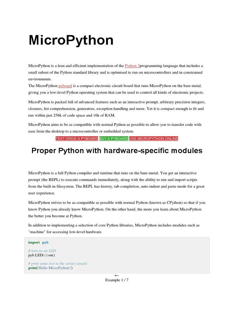 Micro Python Pdf Python Programming Language Arm Architecture