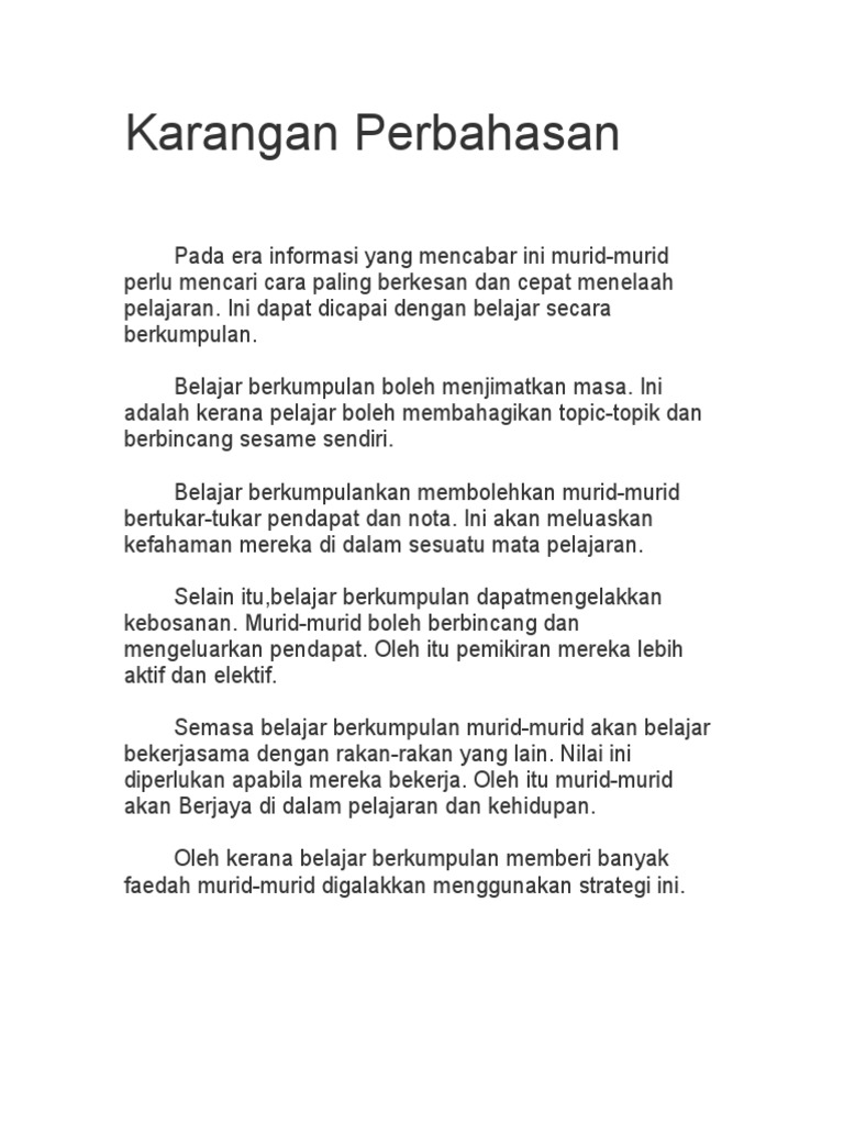 Karangan Perbahasan | PDF
