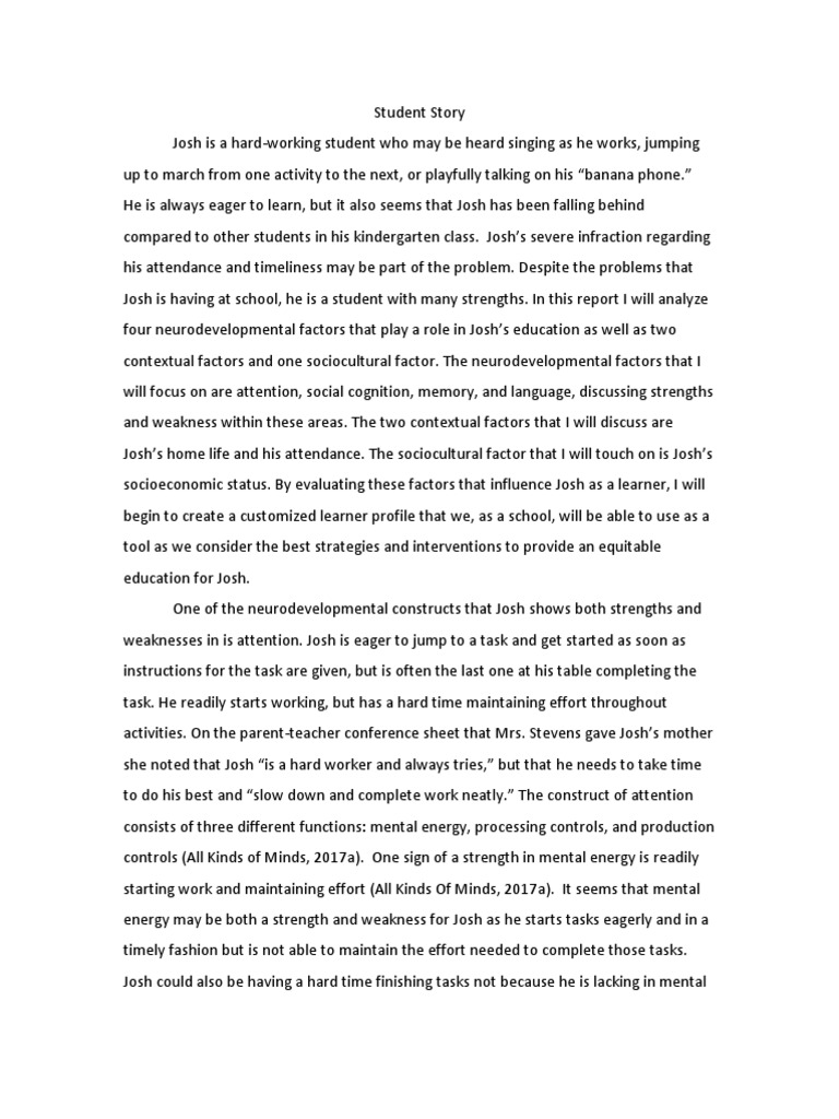 Analyzing Josh DeGraaf's Learning Profile | PDF | School Counselor ...