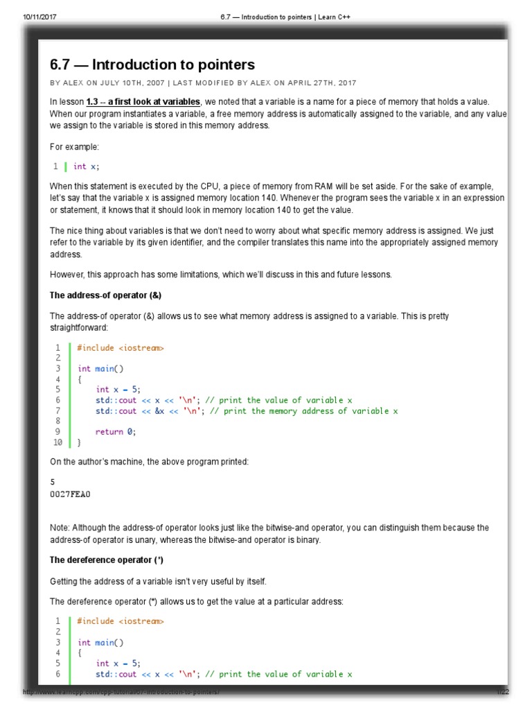 Pointers 6 | PDF | Pointer (Computer Programming) | Data Type