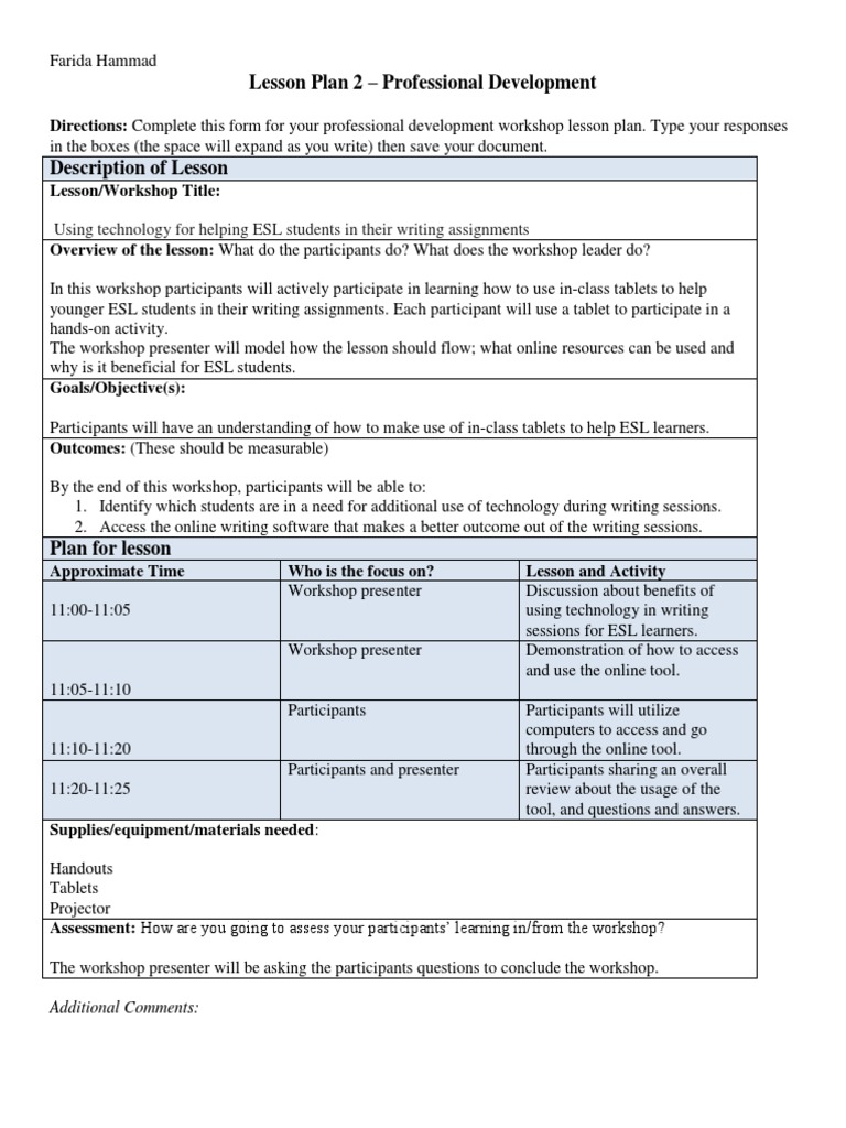 Lesson Plan 2-Final | PDF | English As A Second Or Foreign Language ...
