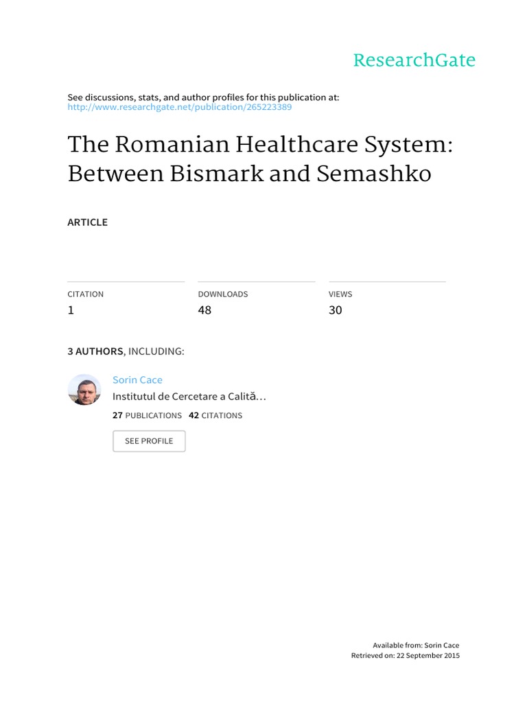 Romania Healthcare System | PDF | Life Expectancy | Infant Mortality