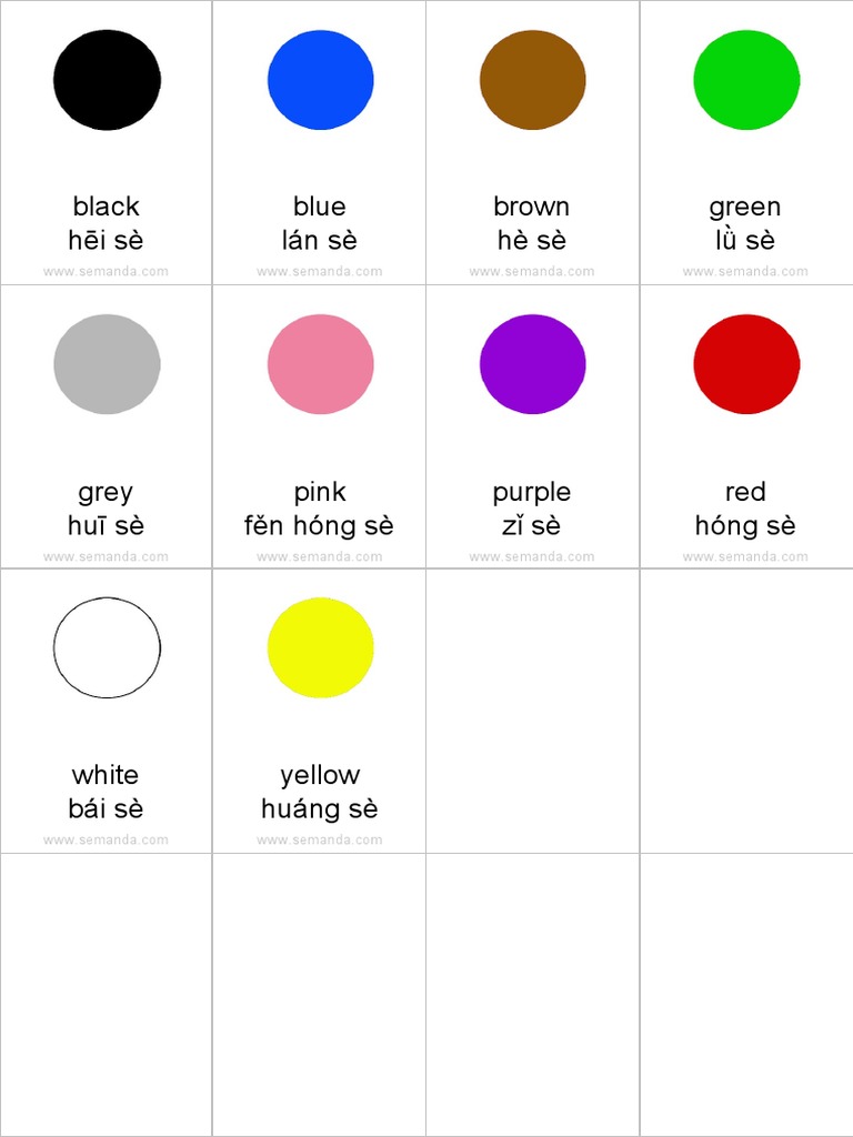 Color Names in Multiple Languages | PDF | Cooking, Food & Wine | Poetry