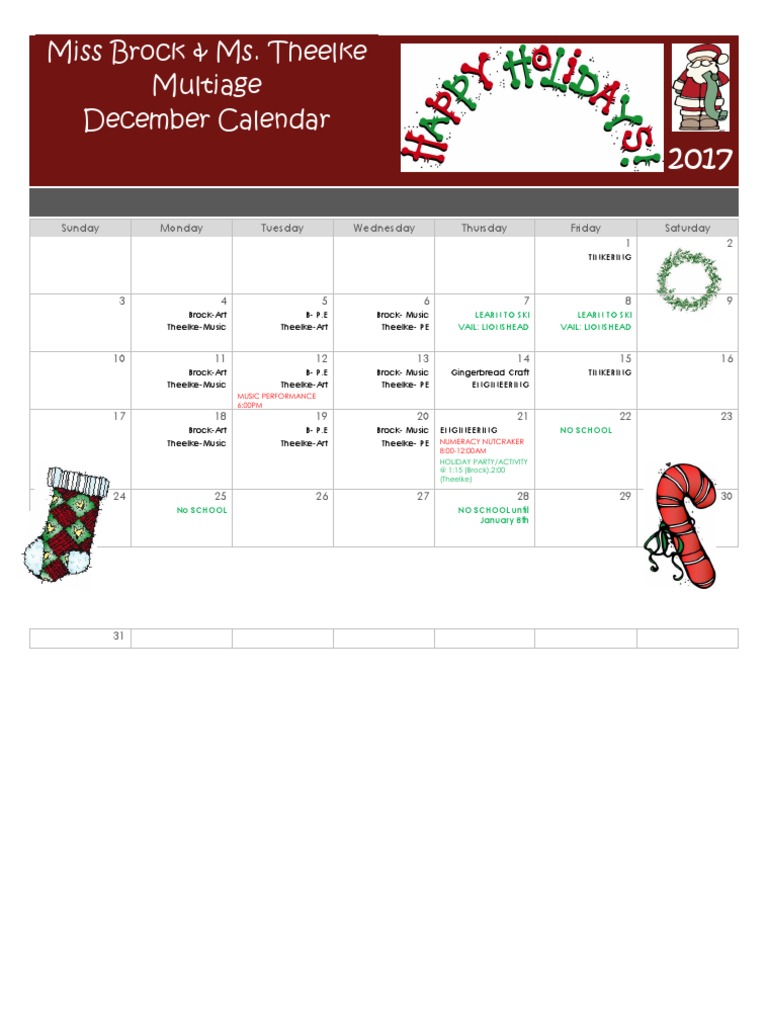 December 2017 Multiage Calendar | PDF