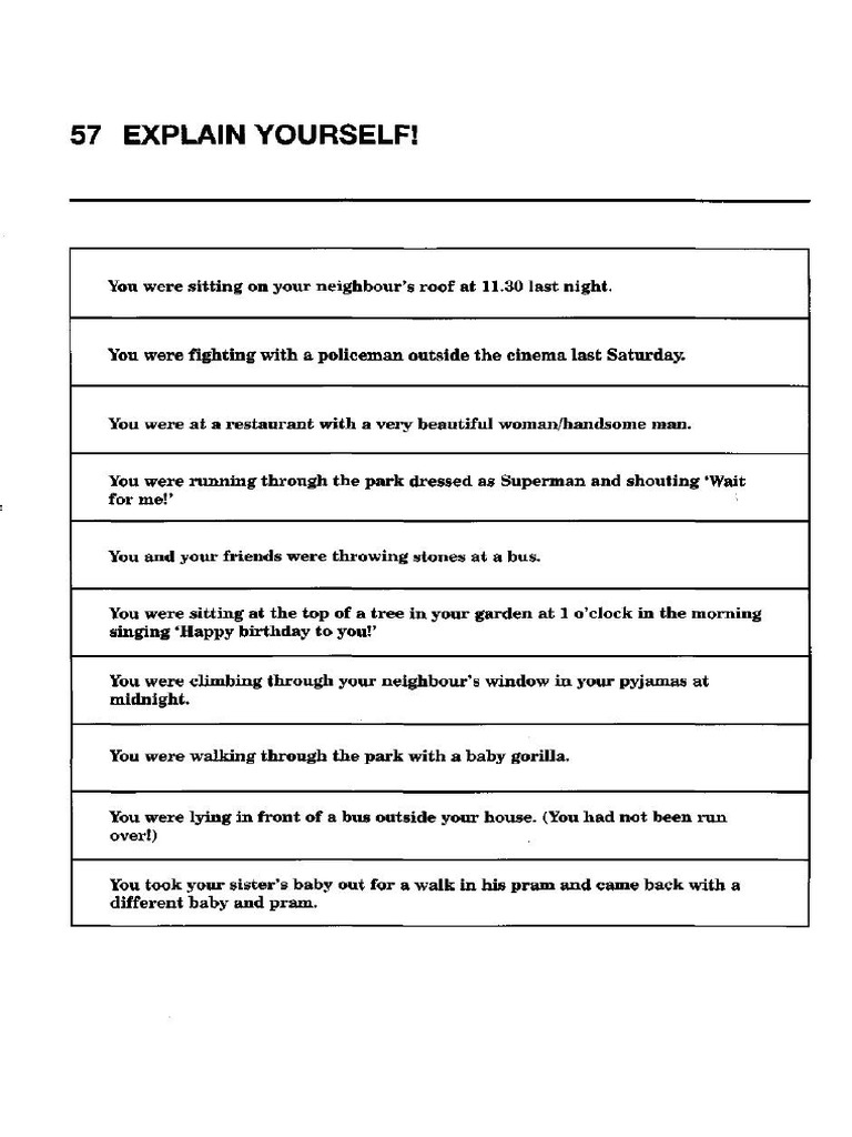 Explain Yourself Game