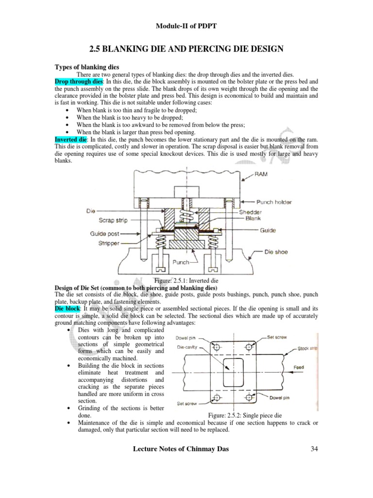 Blanking and Piercing Die Design | PDF | Screw | Sheet Metal