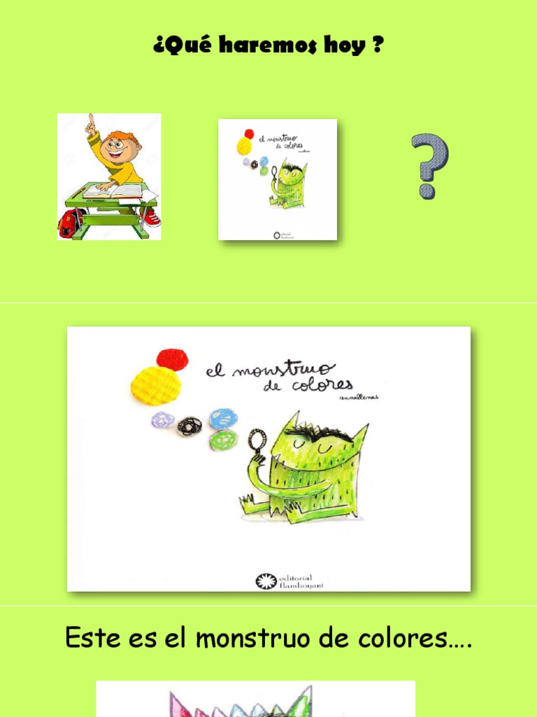 Presentacion Del Cuento "El Monstruo de Colores | PDF