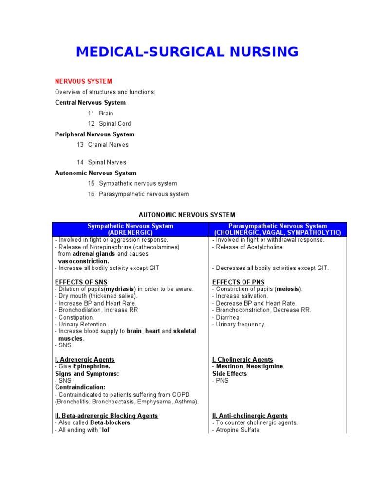 Medical Surgical Nursing Review | PDF | Stroke | Embolism