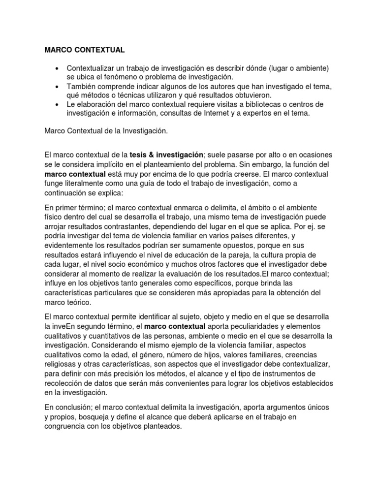 Marco Contextual | PDF | Science | Ciencia y Tecnología
