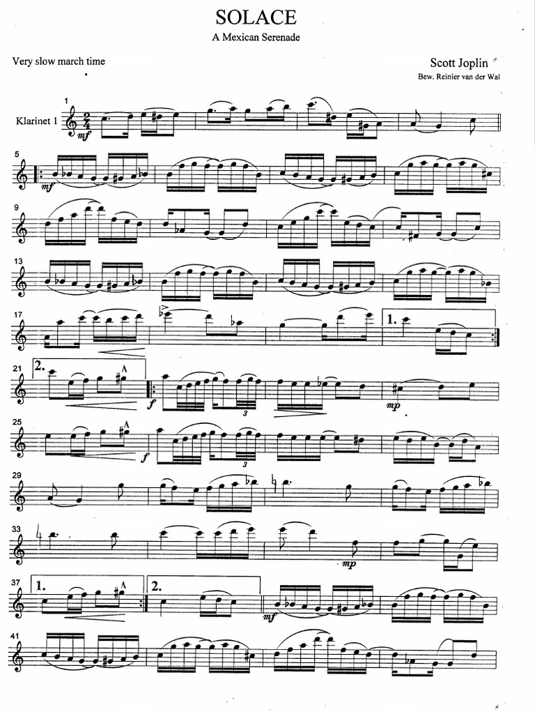 (Clarinet Institute) Joplin Solace Cl5 | PDF | Clarinet | Classical Music Groups