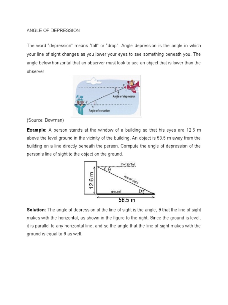 Angle of Depression | PDF