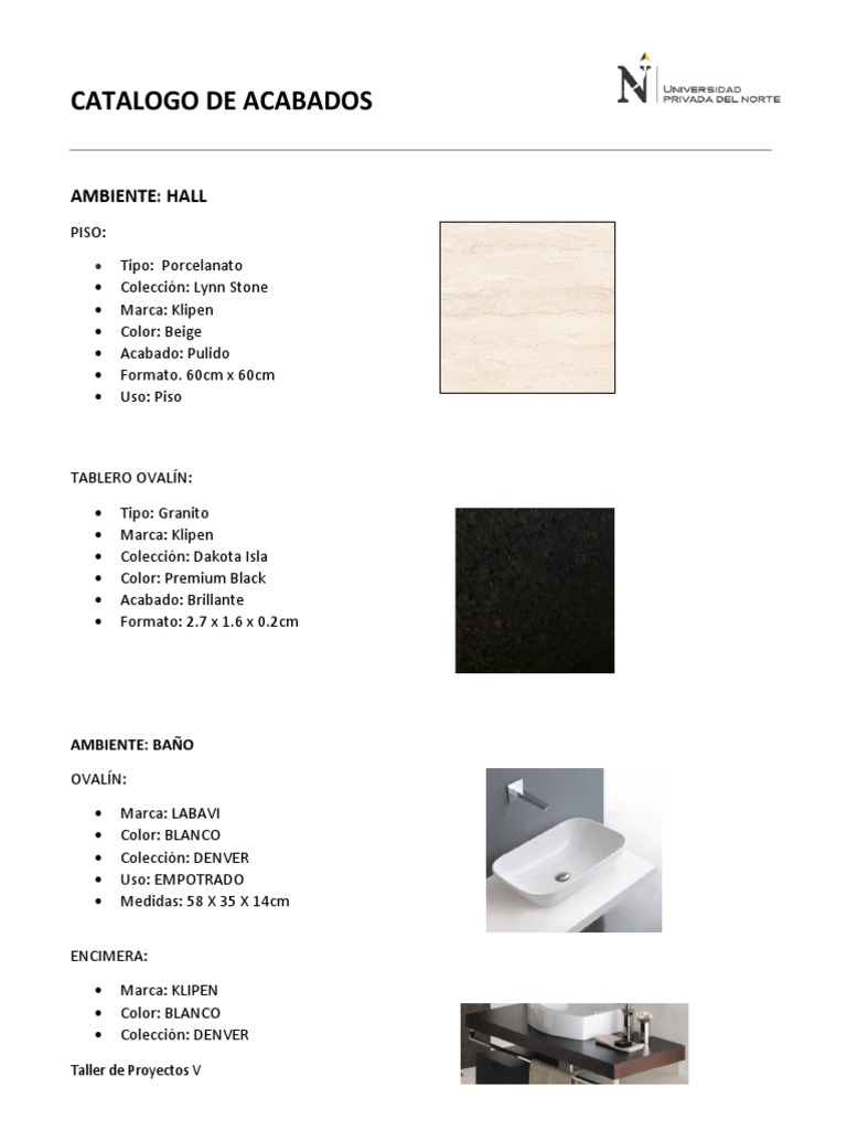 Catalogo de Acabados | PDF | Materiales de construcción | Materiales