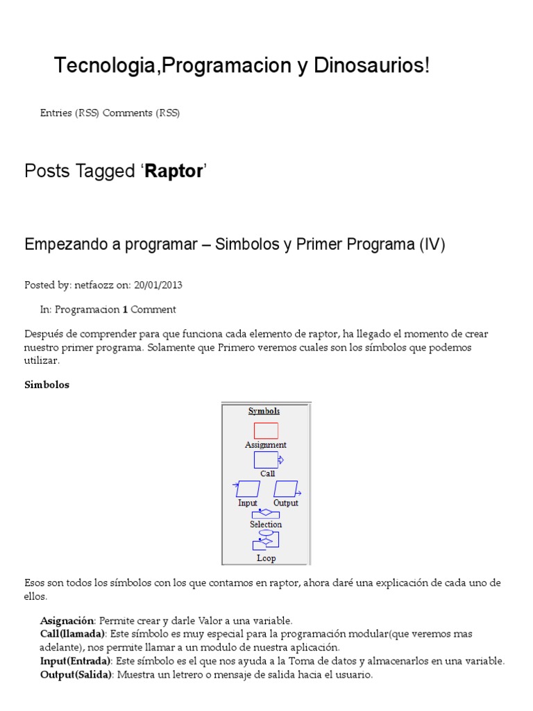 Raptor _ Tecnologia,Programacion y Dinosaurios! | Menú (Computación ...