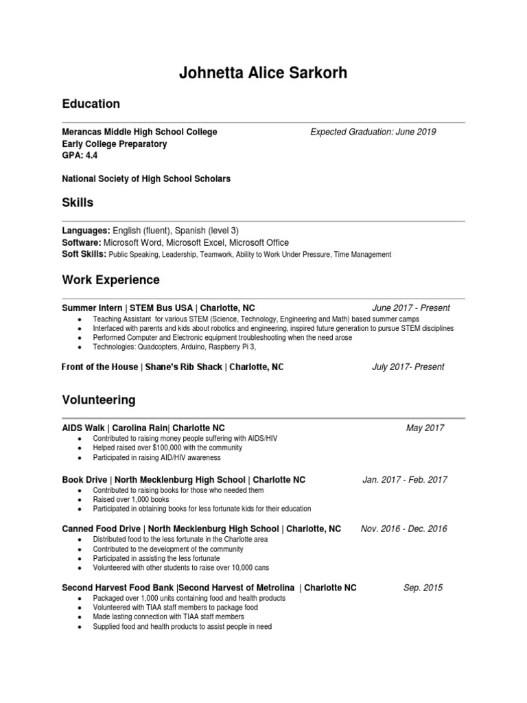 Johnetta Sarkorh: Student Profile & Achievements | PDF