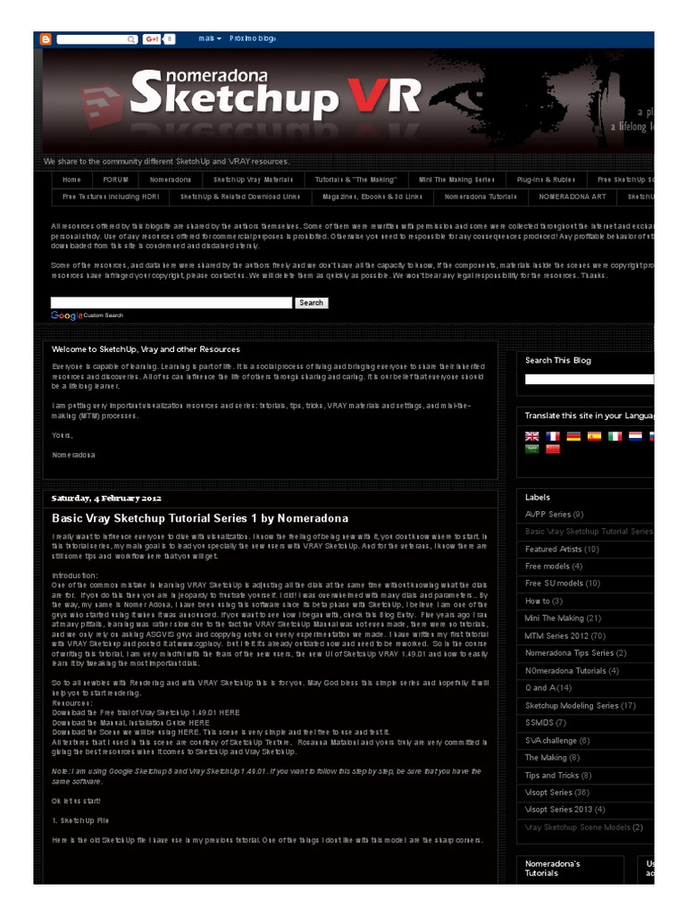 SketchUp VR - Basic Vray Sketchup Tutorial Series 1 by Nomeradona | PDF ...