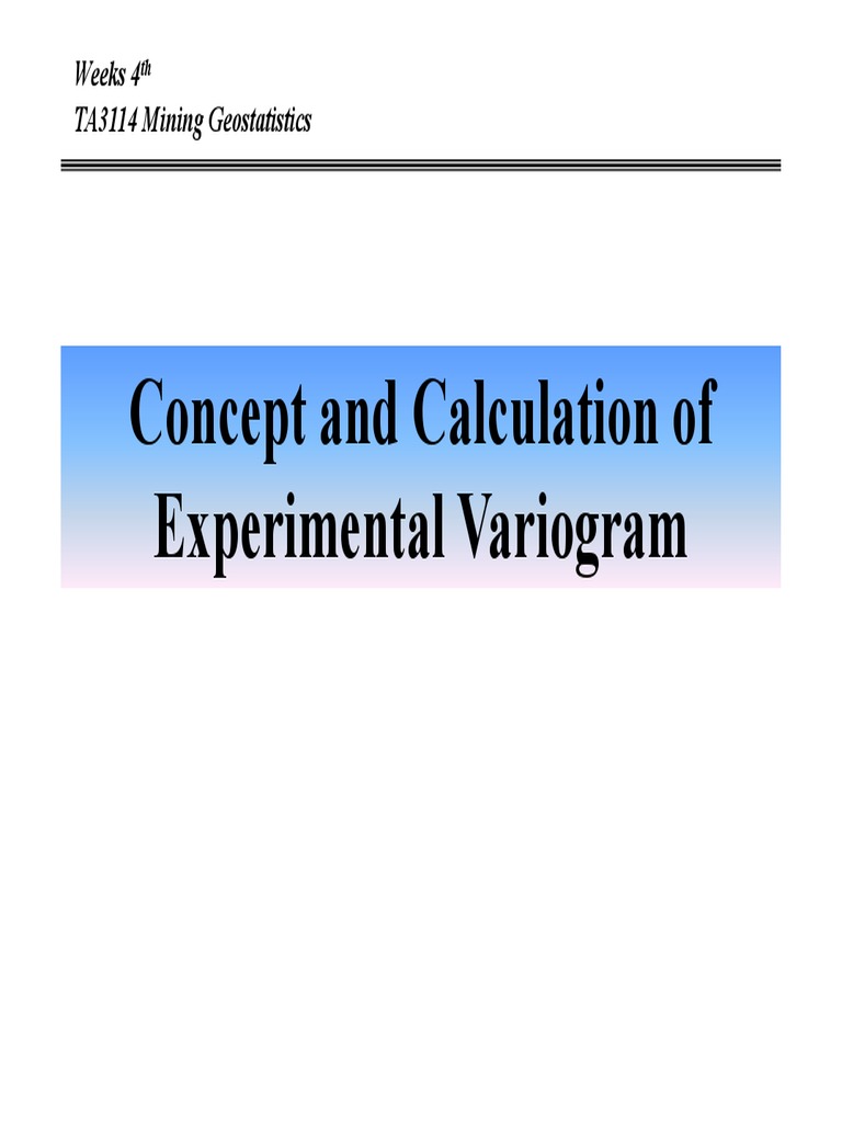 Concept and Calculation of Experimental Variogram | PDF | Angle ...