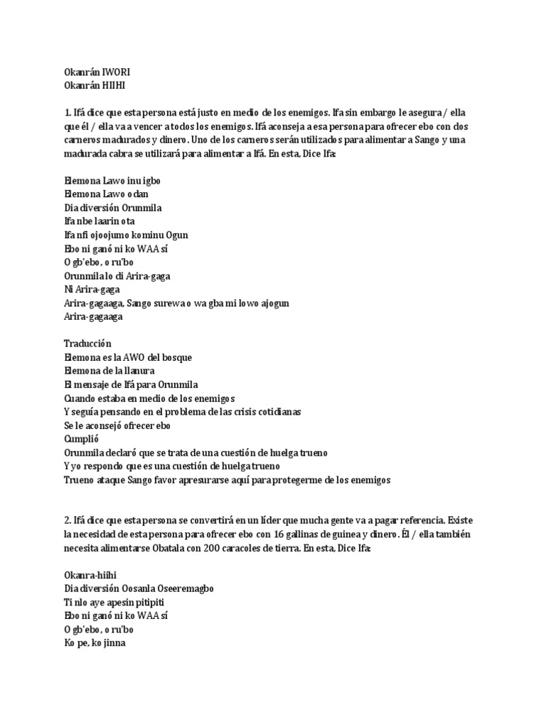 4 Okanran Iwori Ingles | PDF | Santeria | Religión y creencia