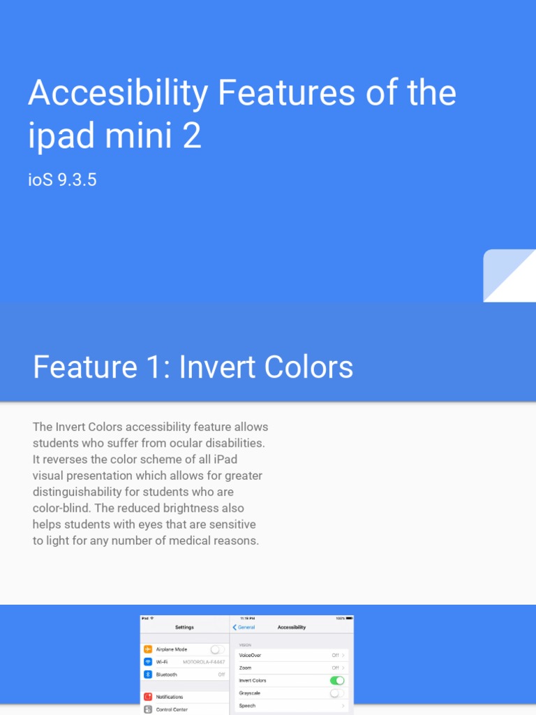 Ipad Mini 2 Ios 9 3 5 Accesibility Features | PDF