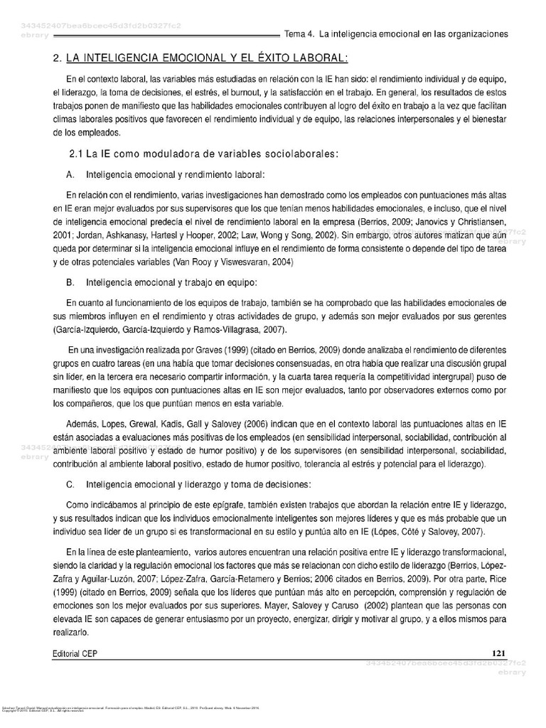 Manual Actualizaci N en Inteligencia Emocional Formaci N para El Empleo | PDF