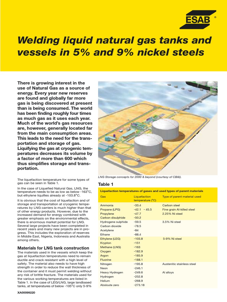 Welding LNG Tank and Vessel in 5 and 9 Nickel Steel | PDF | Natural Gas ...
