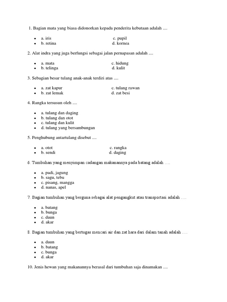 Soal Ipa 4 | PDF
