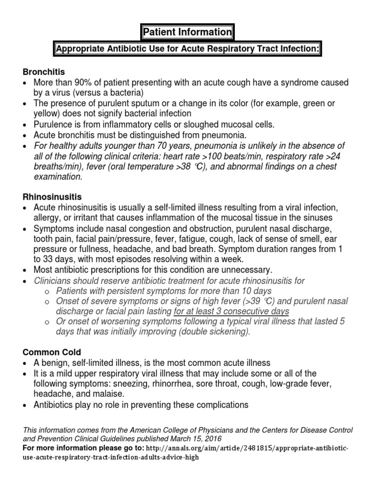 URI Patient Handout | PDF