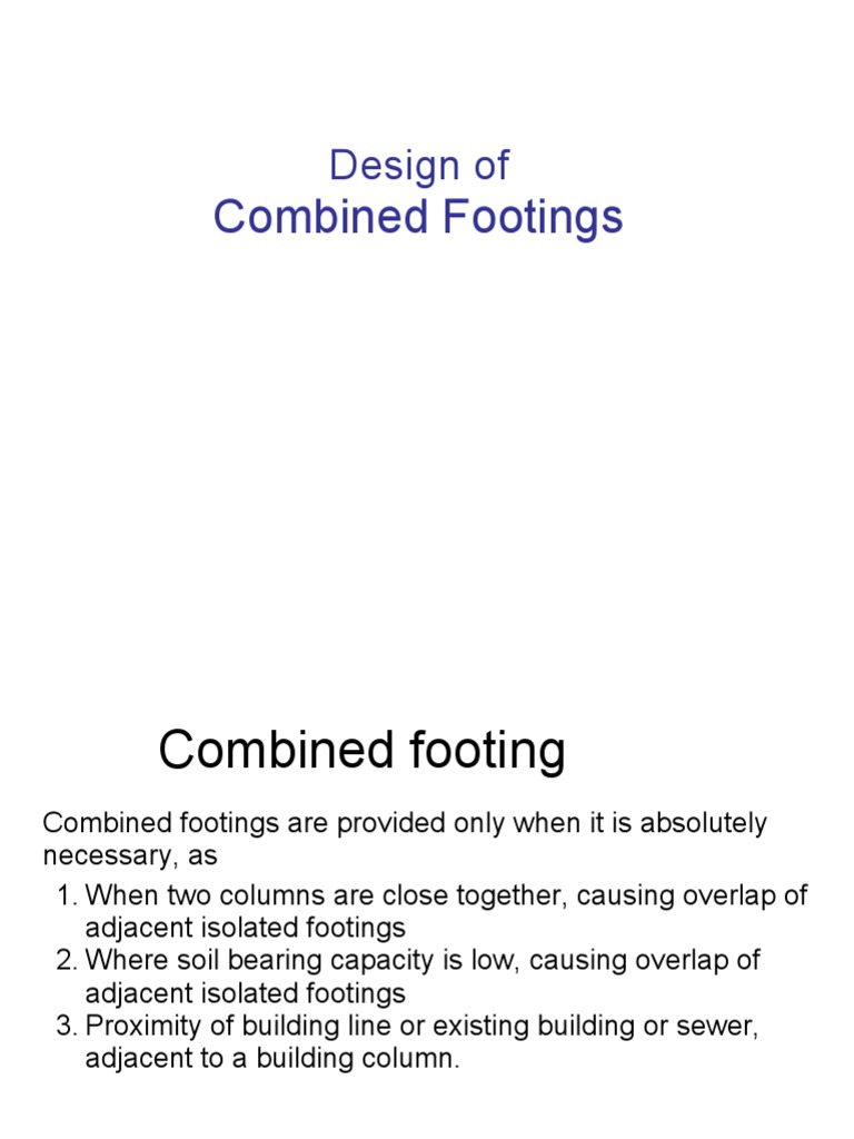 Combined Footing Design Guide | PDF | Bending | Column