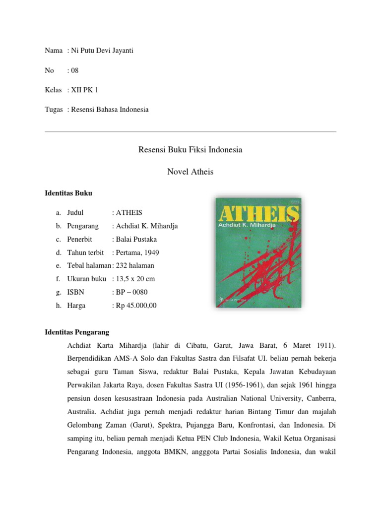 Resensi Novel Atheis | PDF