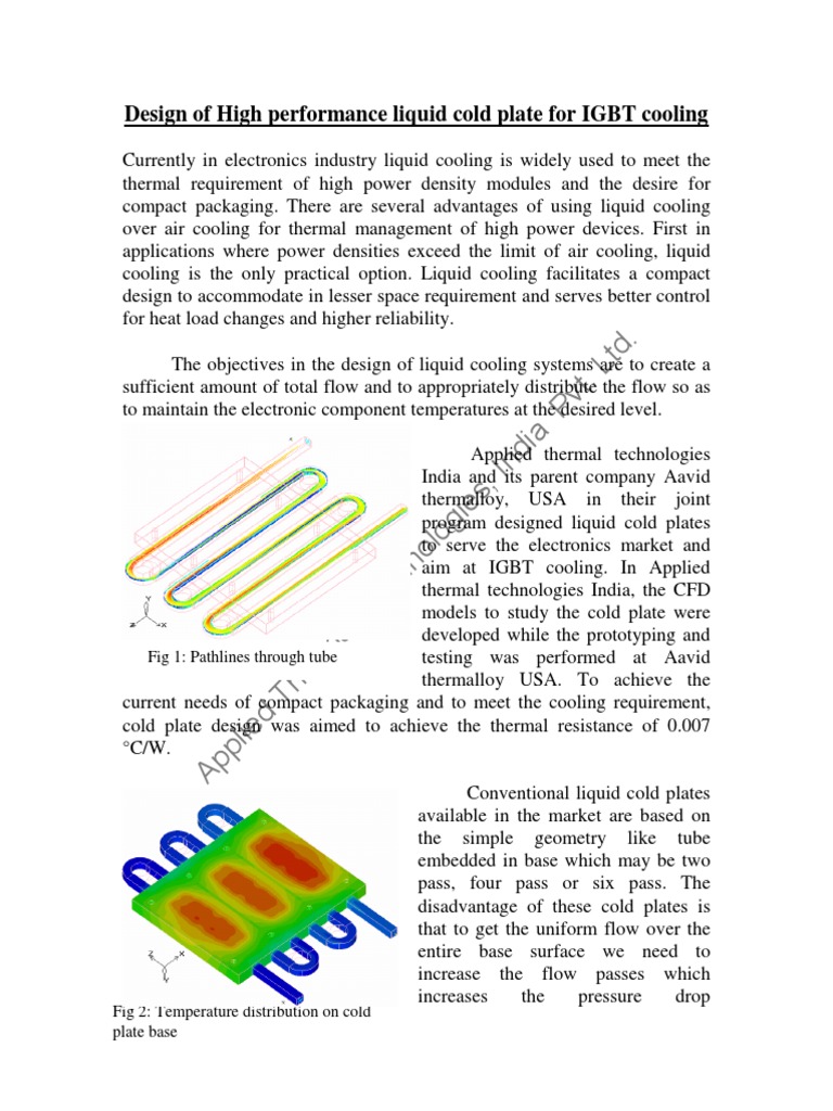 Liquid Cooling - Thermal Analysis of A Cold Plate | PDF ...