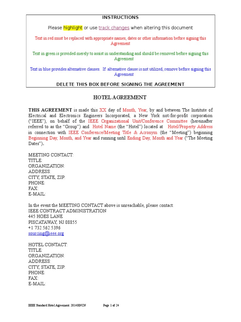 Hotel Agreement: THIS AGREEMENT Is Made This | PDF | Indemnity | Bankruptcy